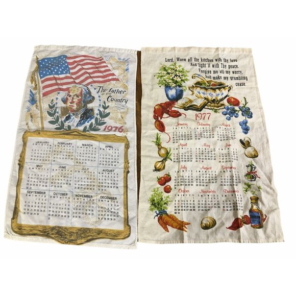Kitchen | Vintage Kitchen Calendars Cloth Linen Lot Of 2 1976 1977 ...